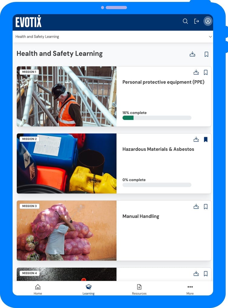 Learn EHS Training and E-Learning App | Evotix